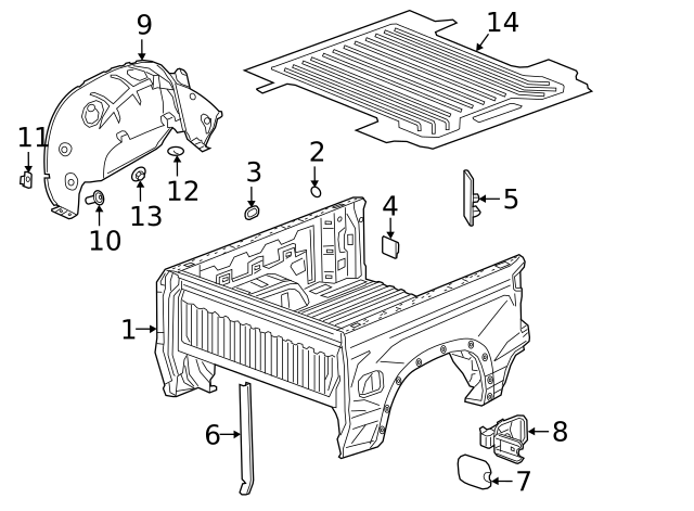 2020-2025 Chevrolet Bed Mat W\\/Chevrolet Bow-Tie Logo 84634077 GM ...