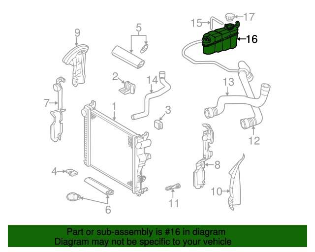 220-500-00-49 - Engine Coolant Reservoir 2000-2012 Mercedes-Benz ...