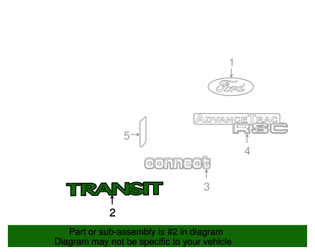 2010-2013 Ford Transit Connect Nameplate AT1Z-6142528-A | OEM Parts Online