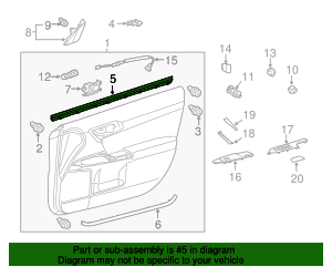 2011-2017 Lexus CT200h Belt Weather-Strip 68172-76010 | OEM Parts Online