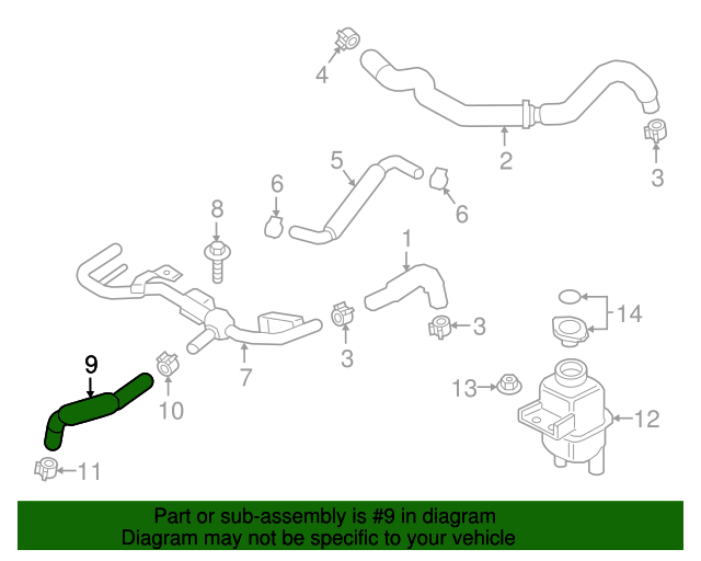21576-5CA5A (215765ca5a) - 2016-2020 Infiniti Coolant Hose | Infiniti ...