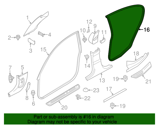 51357328772 - 2013-2019 BMW Weather-Strip On Body (51-35-7-328-772 ...