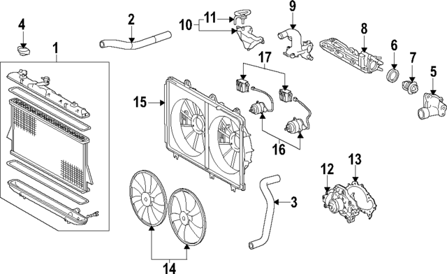 2008-2010 Toyota Highlander Radiator Coolant Hose 16572-20140 | Toyota ...