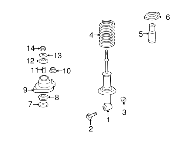 2009-2015 Mitsubishi Lancer Shock Absorber 4162A131 | Mitsubishi Parts ...