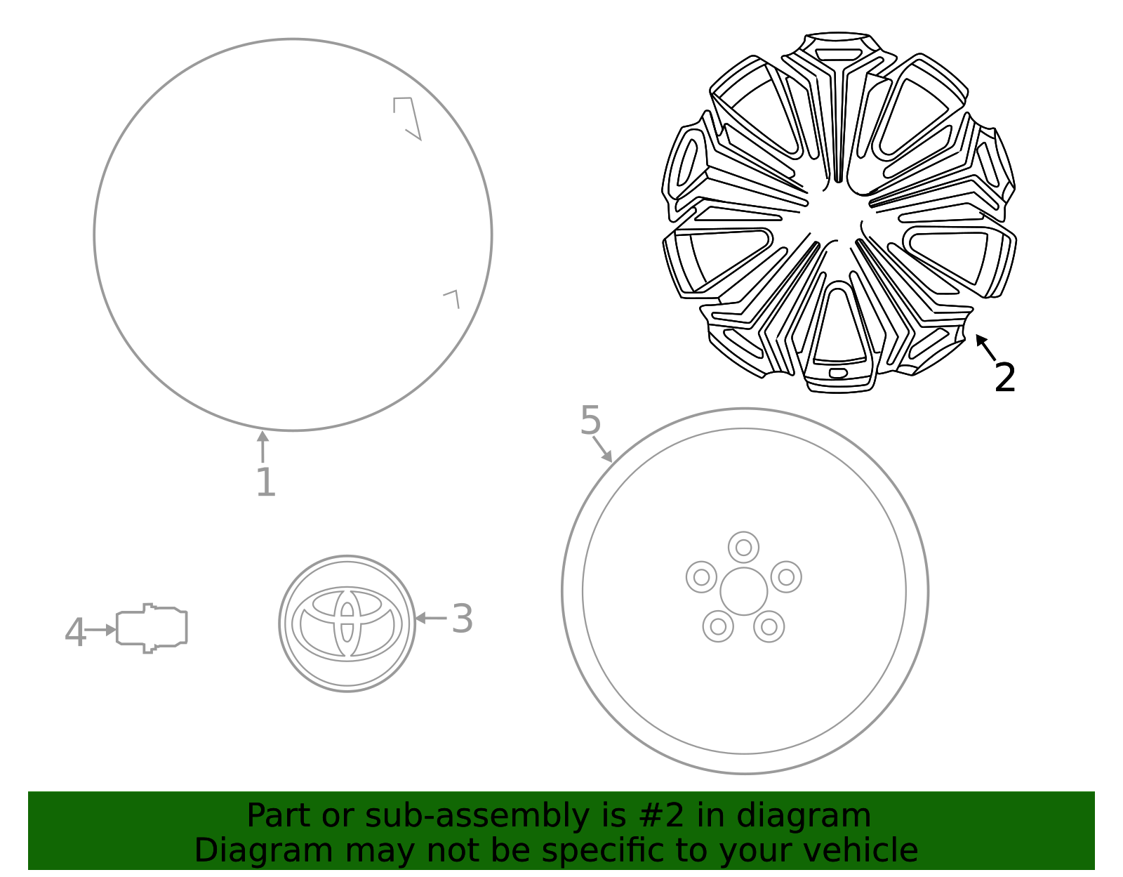 Genuine Toyota Wheel Alloy 19 Inch part# 42611-42590 for 2021-2024 ...