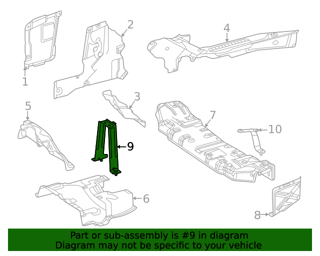 167-680-88-01 - Heat Shield Center Bracket 2020-2021 Mercedes-Benz ...