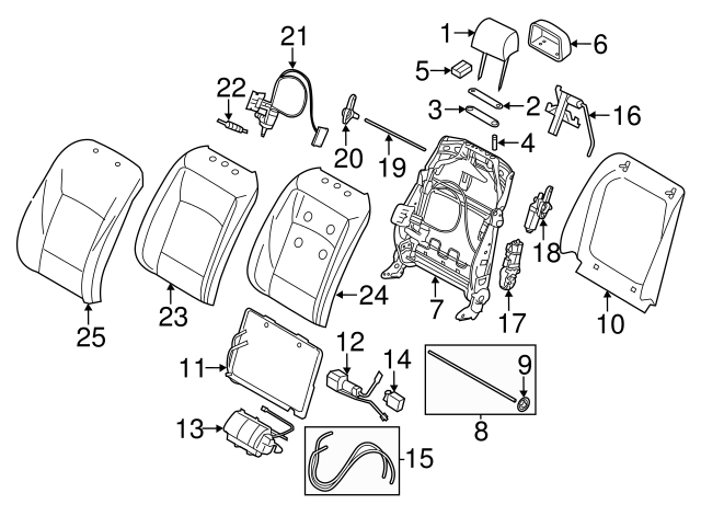 52-10-9-144-893 - Seat Back Frame - 2011-2016 BMW | BMW Parts Exchange