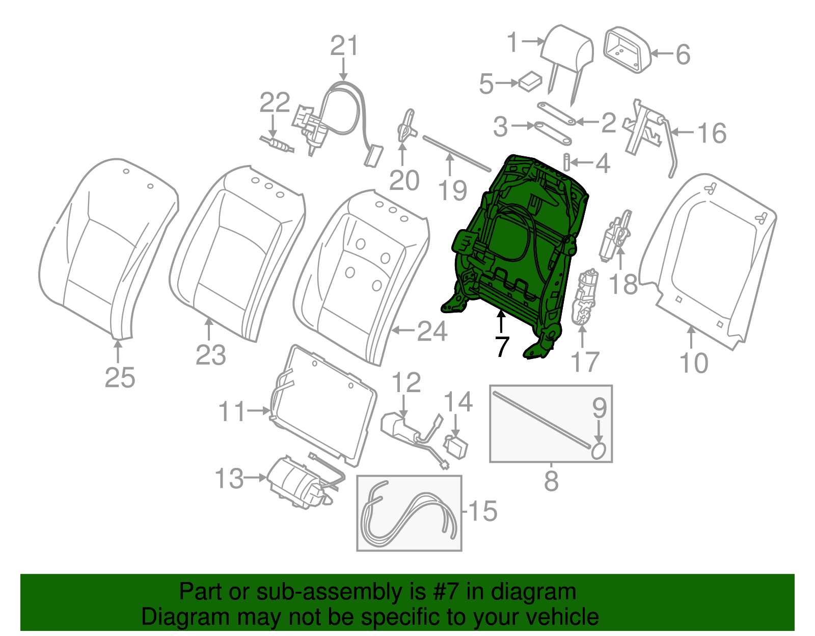 52-10-9-144-893 - Seat Back Frame - 2011-2016 BMW | BMW Parts Exchange