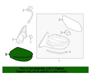 2016-2020 Nissan Rogue Mirror Cover 96374-9TB0A | OEM Parts Online