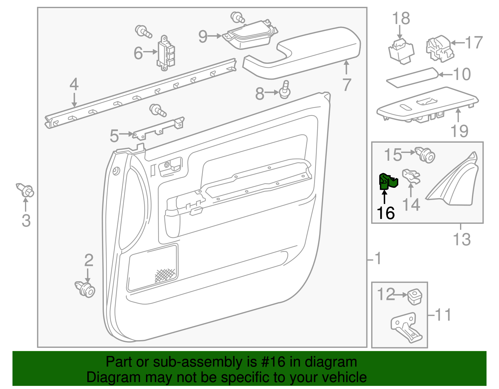 2005-2024 Toyota Left Right Outer Door Corner Cover Retainer, Garnish ...