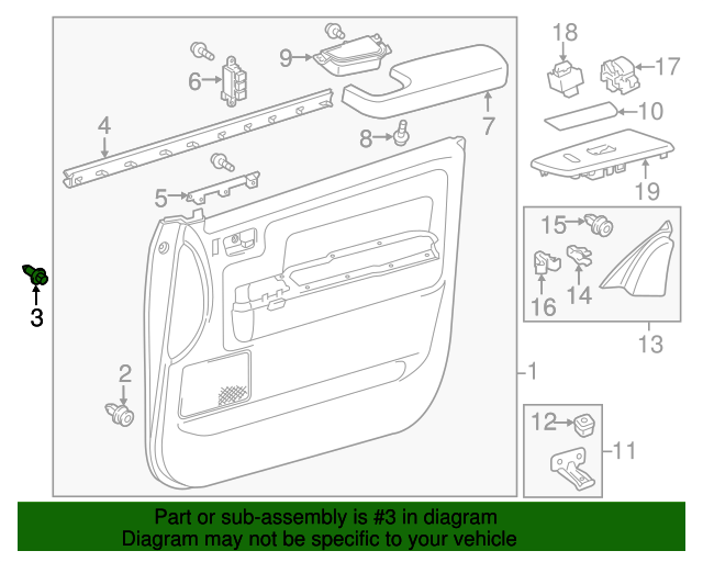 90467-A0016-C3 - Door Trim Panel Upper Clip - 2018-2021 Toyota | OEM ...