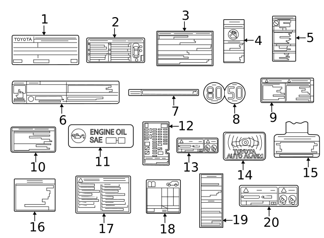 Toyota 2021 Toyota Sienna Emission Label 11298-F0230 | Toyota Parts