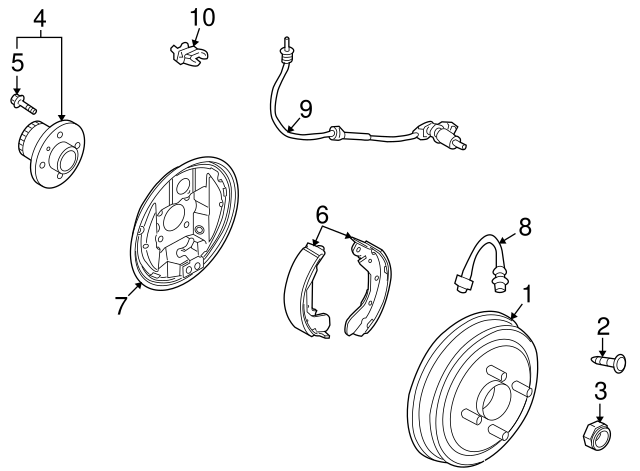 2005-2011 GM Rear Wheel Hub and Bearing Assembly with Wheel Studs ...