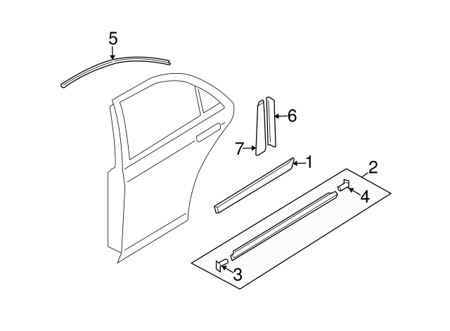 2007-2010 Mazda 5 Body Side Molding - Passenger Side (RH) CC33-50-682D ...