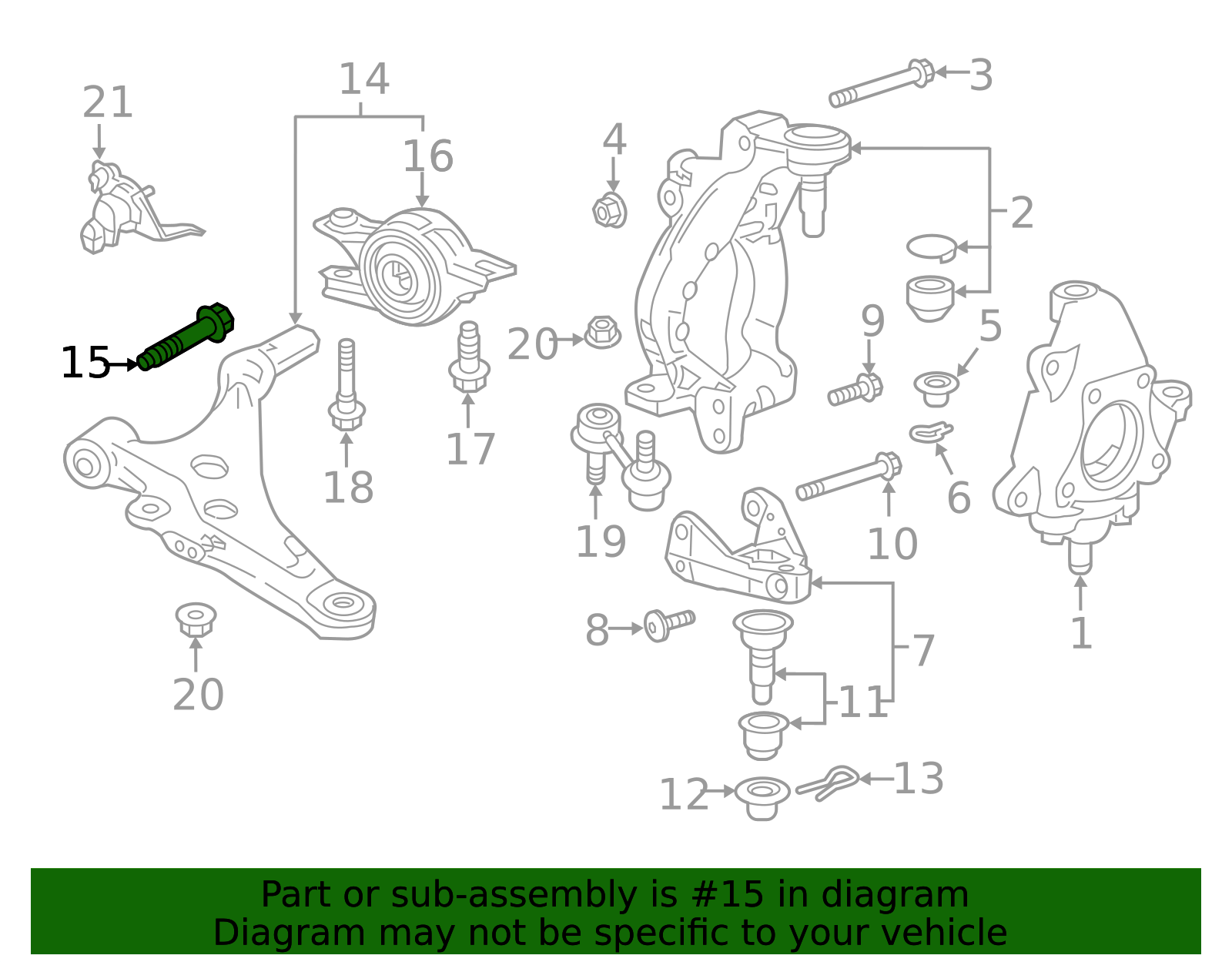 2017-2021 Honda Civic Lower Control Arm Bolt 90118-TGH-A01 | Retail ...