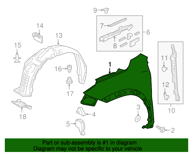 Lexus OEM Fender Part# 53811-78010 | OEM Vehicle Parts