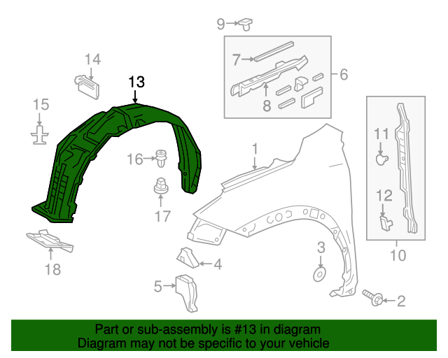 53875-78030 - Fender Liner - 2019-2021 Lexus | My L Parts