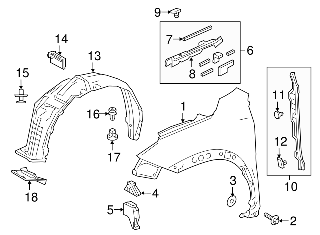 Lexus OEM Fender Part# 53811-78010 | OEM Vehicle Parts