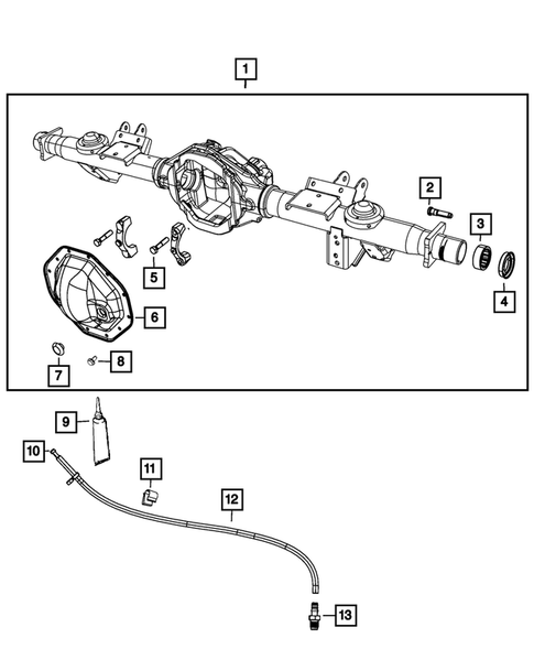 Rear Axle; Housing, Differential and Vent for 2012 Ram 1500 | Mopar ...