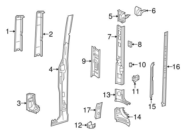 906-630-12-13 - Outer Pillar 2010-2021 Mercedes-Benz | Mercedes-Benz ...
