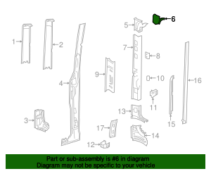 906-636-60-16 - Upper Pillar Reinforcement 2010-2021 Mercedes-Benz ...