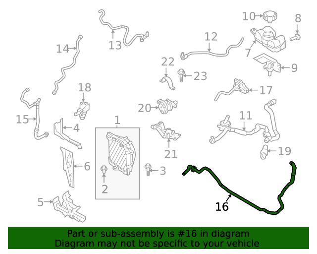 32222336 - Drive Motor Inverter Radiator Hose - 2019-2020 Volvo | Volvo ...