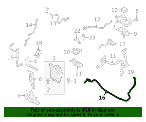 32222336 - Drive Motor Battery Pack Coolant Hose 2019-2023 Volvo ...
