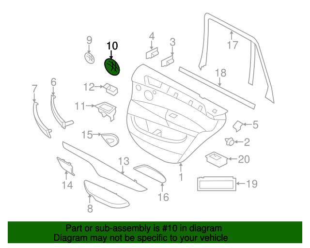 51417345185 - 2014-2018 BMW X5 Speaker Grille (51-41-7-345-185) | BMW ...