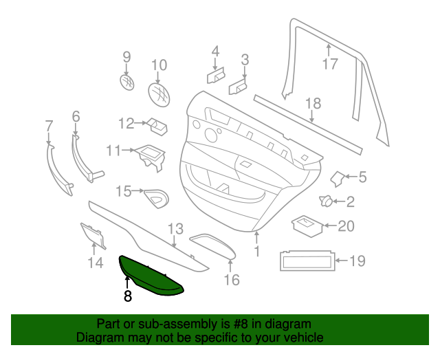 51428062675 - 2015-2018 BMW X5 Armrest (51-42-8-062-675) | BMW of South ...