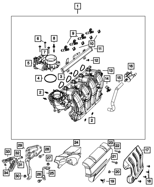 MOPAR INTAKE MANIFOLD COVER - 68436736AA - 68436736AA | Mopar Online Parts