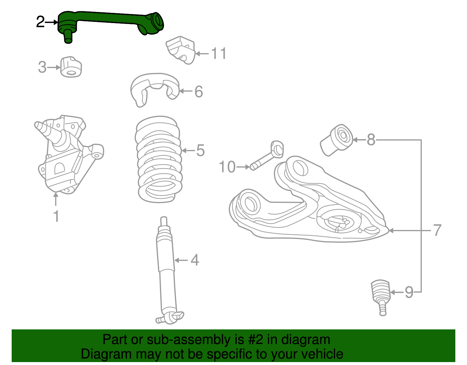 1997-2004 Ford Upper Control Arm - Passenger Side (RH) 5L3Z-3084-B ...