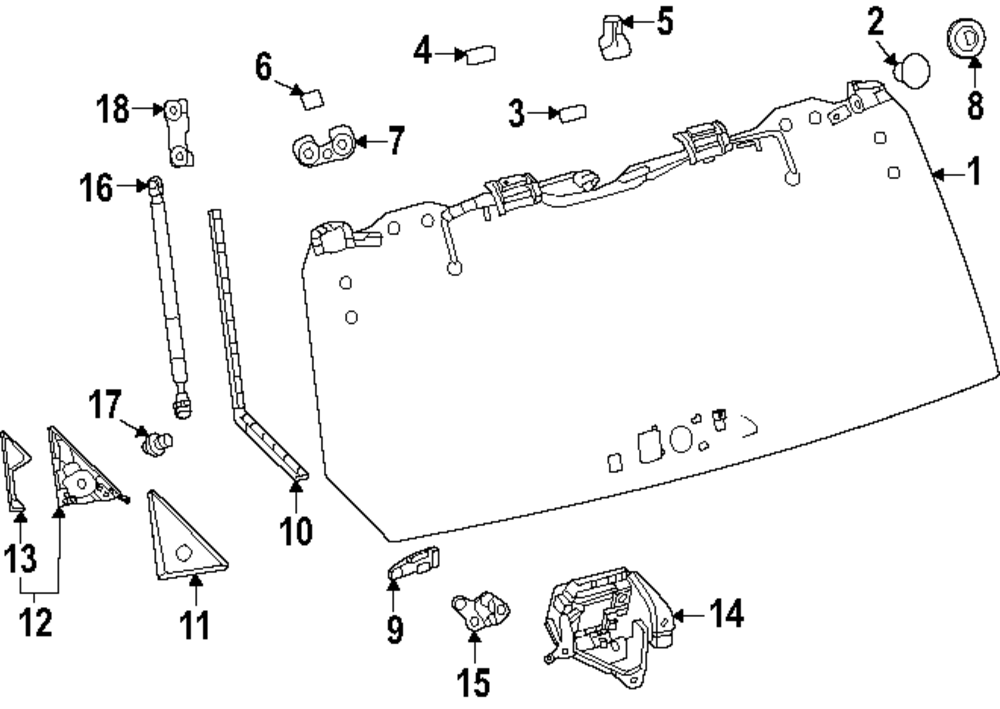 2024-2025 Toyota Land Cruiser Lift Gate Glass Retainer 62735-48010 ...