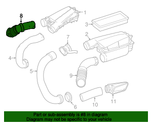 463-501-80-84 - Engine Air Intake Hose 2013-2018 Mercedes-Benz G 63 AMG ...