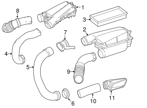 463-501-80-84 - Engine Air Intake Hose 2013-2018 Mercedes-Benz G 63 AMG ...