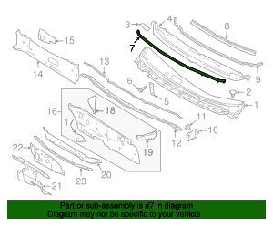2014-2019 Nissan Versa Note Seal To Cowl 66830-3WC0A | OEM Parts Online