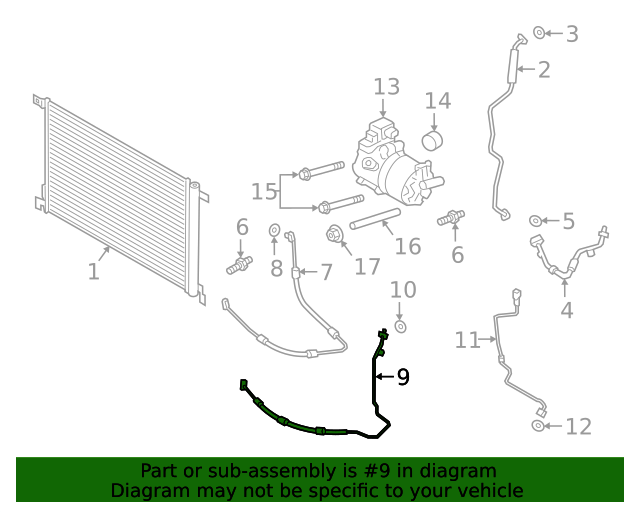 2019-2022 Porsche Cayenne A/C Refrigerant Discharge Hose 9Y0-816-741-E ...