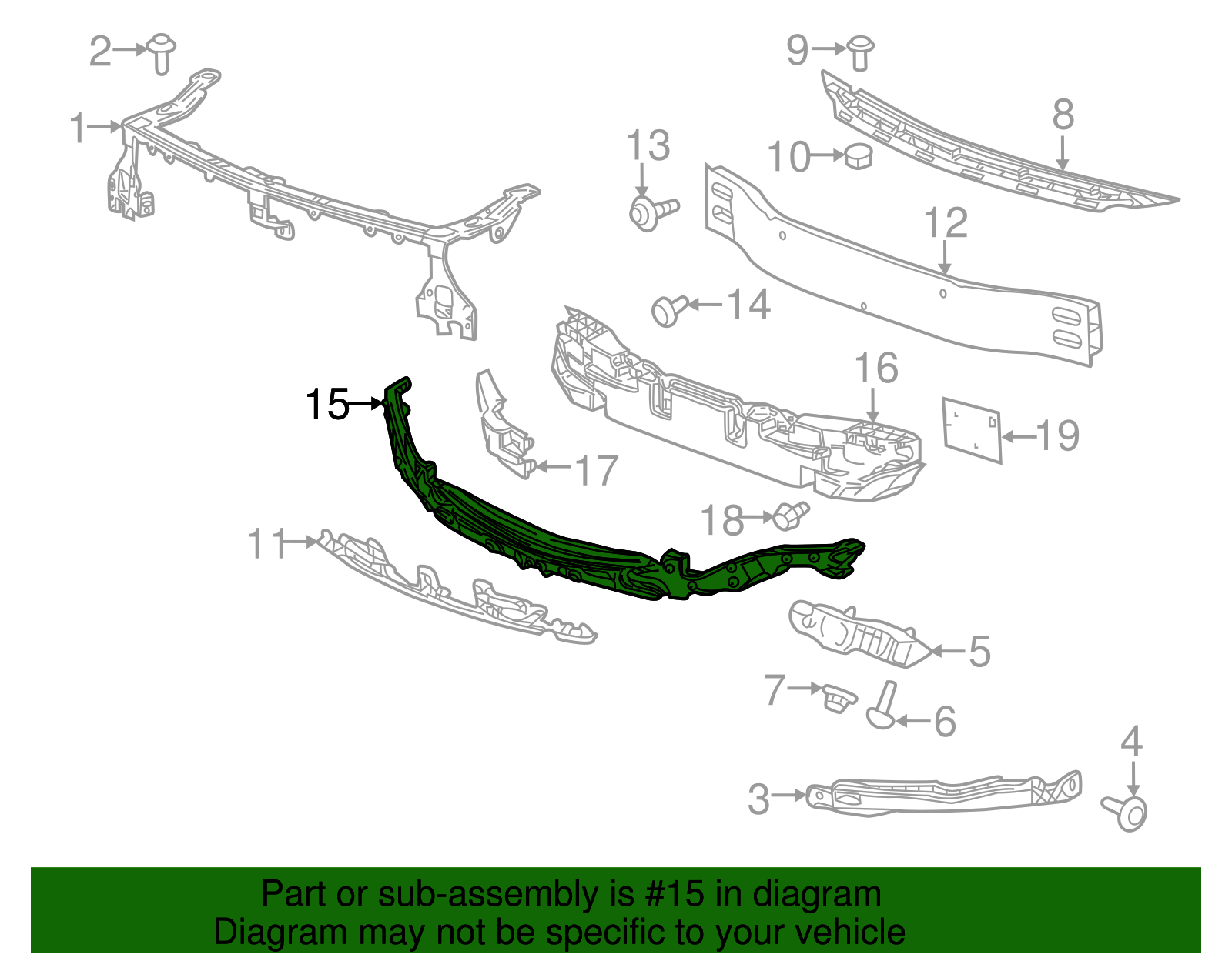 2018-2020 Buick Regal Sportback Front Bumper Fascia Energy Absorber ...