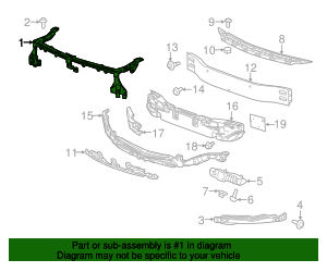39077621 - Front Bumper Fascia Center Support 2018-2020 Buick ...