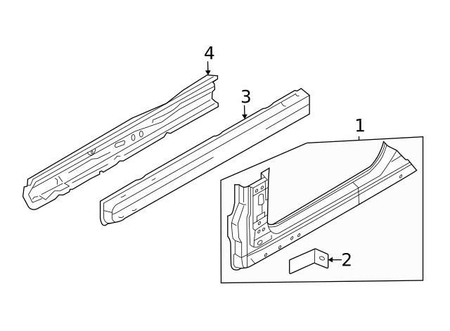 2017-2020 Infiniti Q60 Outer Rocker Panel G6411-5CAMA | Infiniti Parts ...