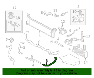 G922A-0E030 - Drive Motor Inverter Radiator Hose 2014-2016 Toyota ...