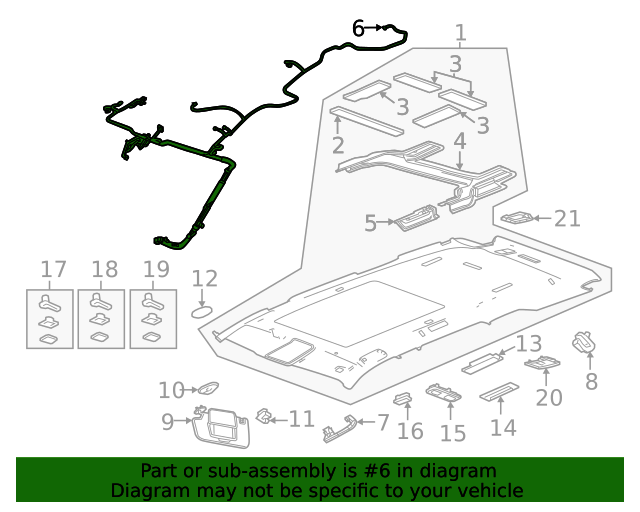 2021-2024 GM Headlining Trim Panel Harness 85168956 GM | GMPartsDirect.com