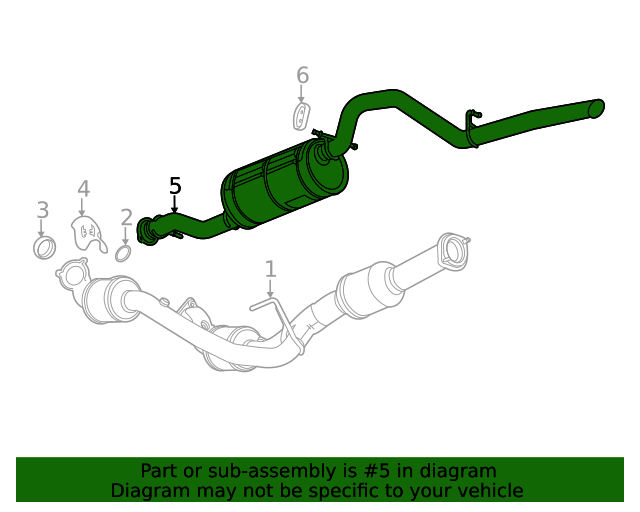 2020-2024 GM Exhaust Muffler with Exhaust Pipe 84021295 GM ...