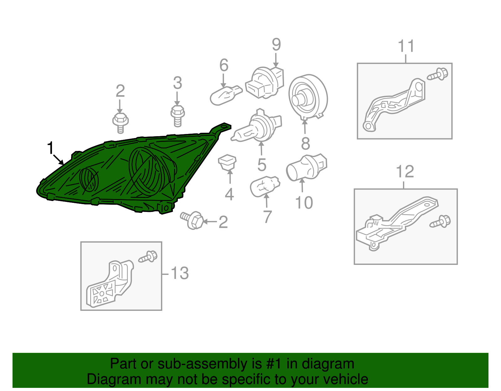 33151-SWA-A01 - Composite Headlamp 2007-2011 Honda CR-V | Honda Parts ...