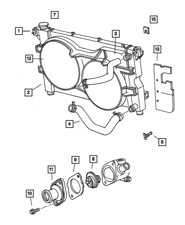 2002-2007 Mopar Radiator Outlet Hose And Clamp 4881148AG | MyMoparParts