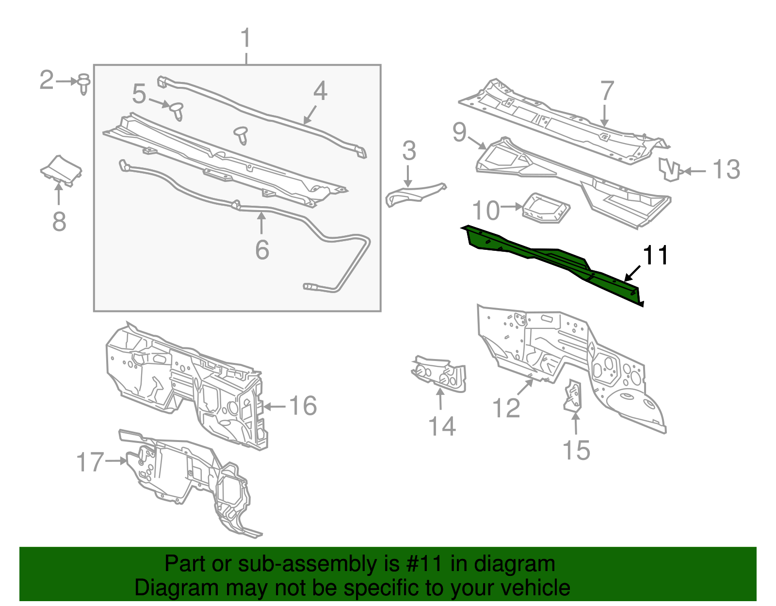 84312195 - Plenum Front Panel 2014-2020 GM | Big 3 Auto Parts