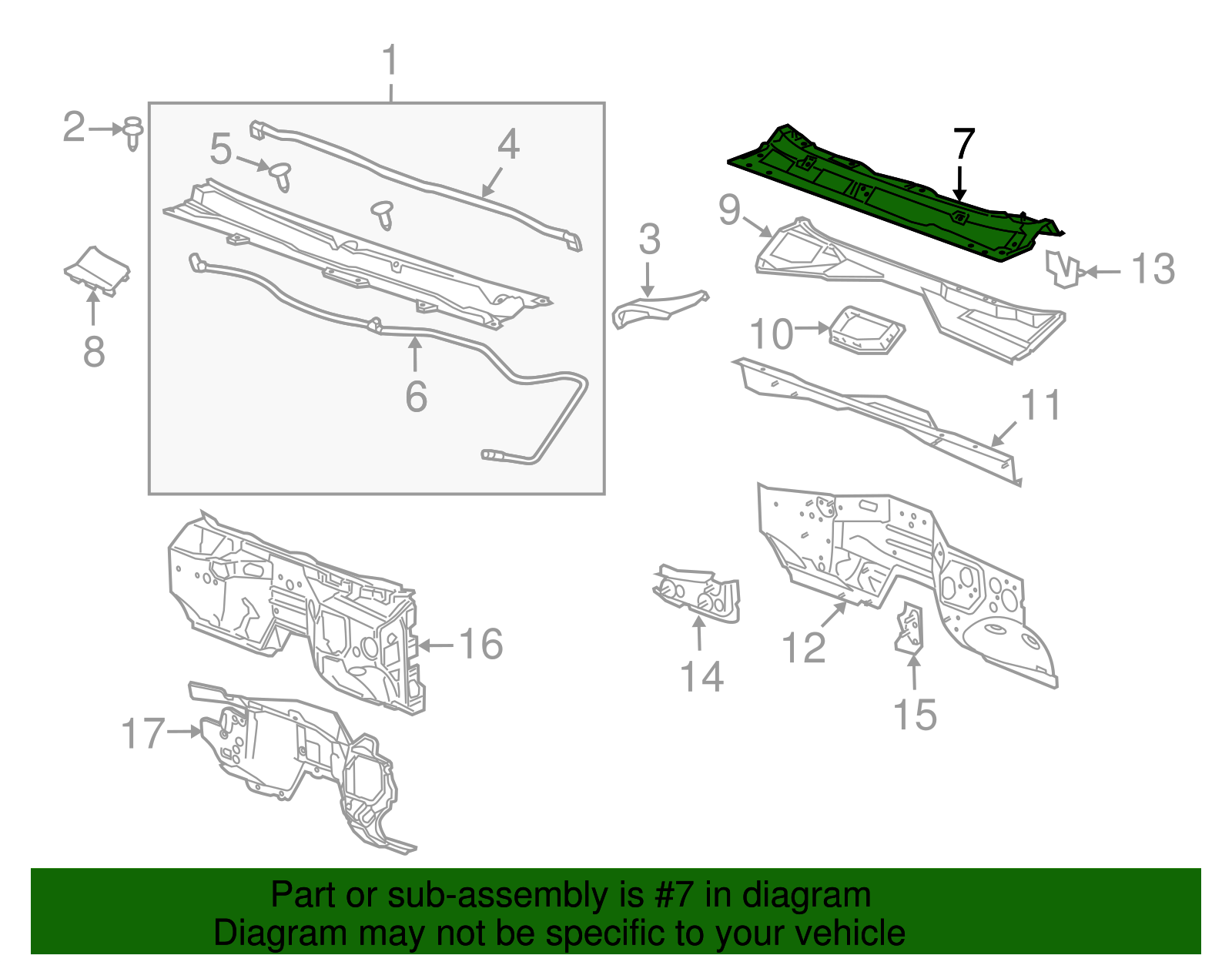 2014-2020 GM Plenum Upper Panel 23454031 | OEM GM Parts