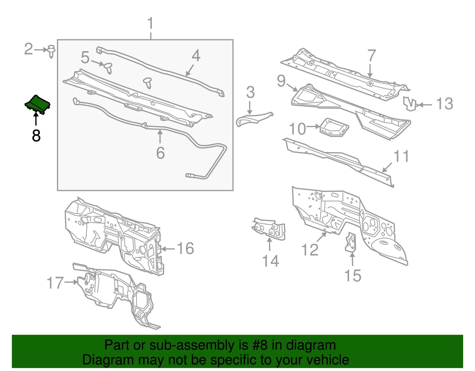 2014-2020 GM Upper Panel Cover 87866841 GM | GMPartsDirect.com