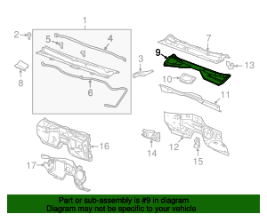2015-2019 GM Plenum Lower Panel 23322665 GM | GMPartsDirect.com