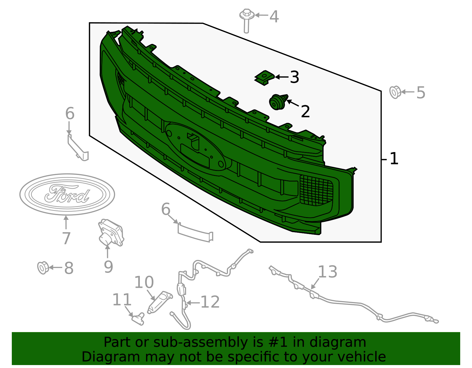 2020-2022 Ford Grille Assembly lc3z8200ba | Retail Performance Auto Parts