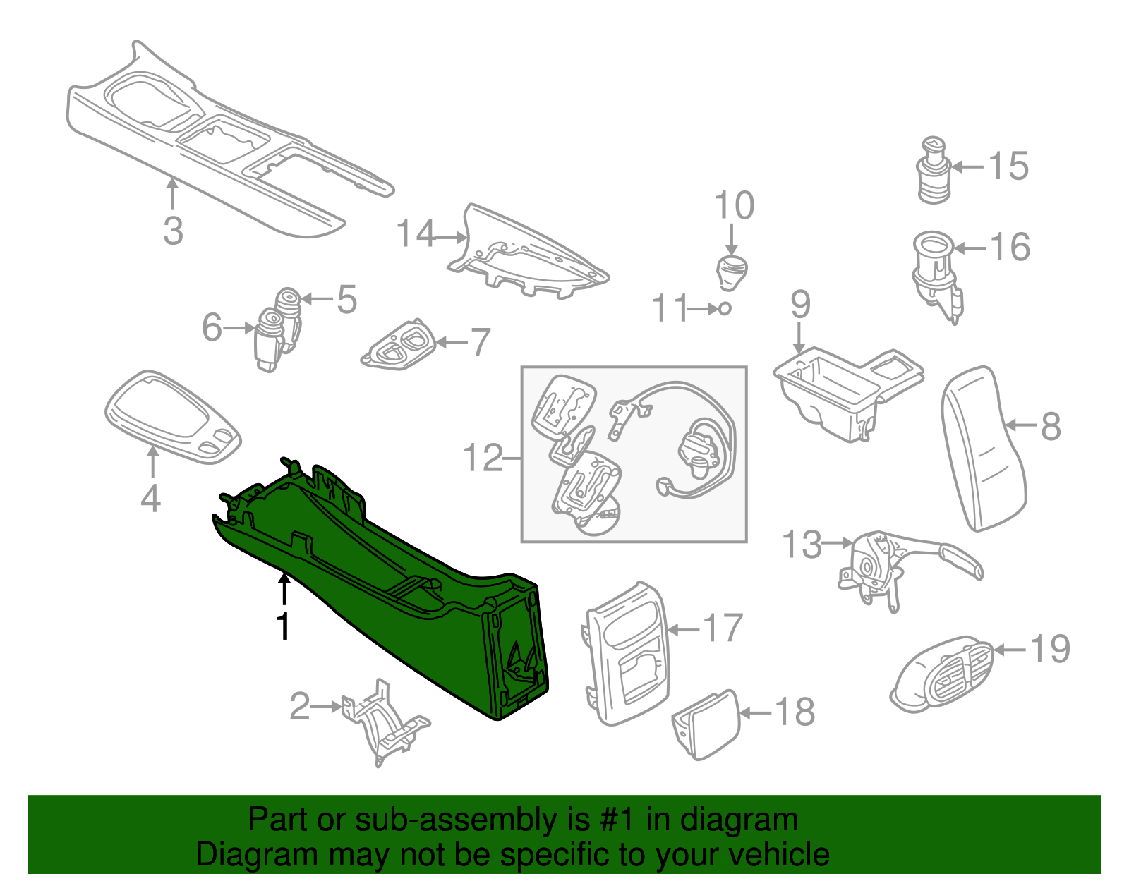 2000-2001 Jaguar S-Type Console XR815676NED | JaguarParts.com